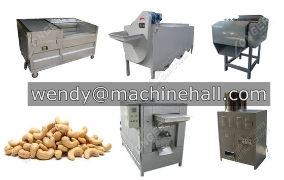 automatic cashew nuts processing machine plant with shelling machine,roasting machine,peeling machine with high quality
