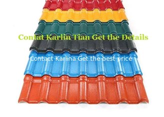 China Cubierta de cartón tejas para tejados de resina sintética de PVC synthetic green wave resin roofing tile  corrugated supplier
