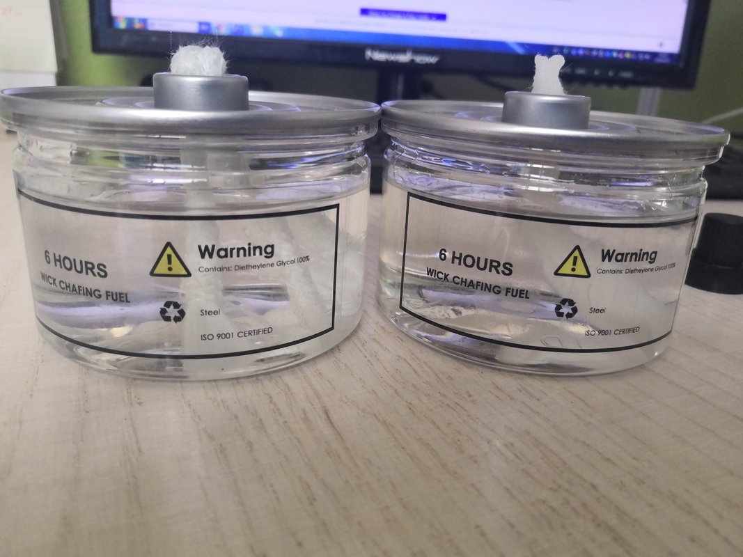 6HOUR Clear Can Wick Chafing Fuel , safe ,smokeless, corlorless,odorless liquid fuel