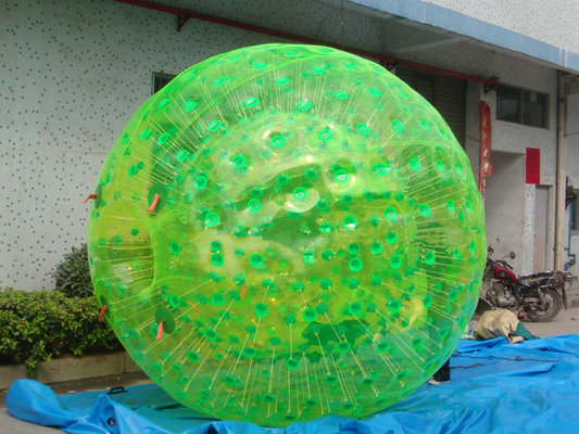 Clear PVC Inflatable Human Ball , Green Body Zorb Water Ball For Park