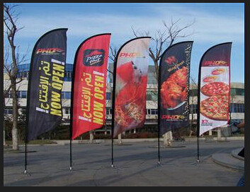 UV Proof Outdoor Flag Banners Custom Feather Flag Stand For Advertising
