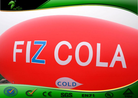 Amazing Big Red Inflatable Blimp , Durable Logo Printing Inflatable Airship