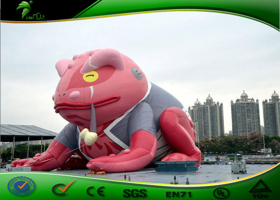 Giant Inflatable Outdoor Toys Cartoon Red Toad For Entertainment 6m Height