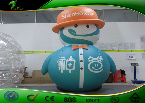 PVC 0.18mm Helium Blow Up Advertising Balloons / Blue Inflatable Sky Advertising Balloons