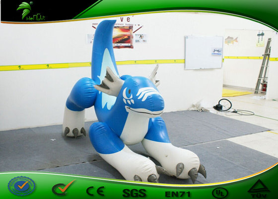 Fire - Resistance Inflatable Cartoon Characters , Inflatable Blue Dragon For Riding