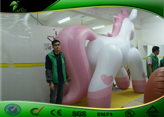 Unicorn Toy Inflatable Cartoon Characters With Pink Heart-Shaped Printing