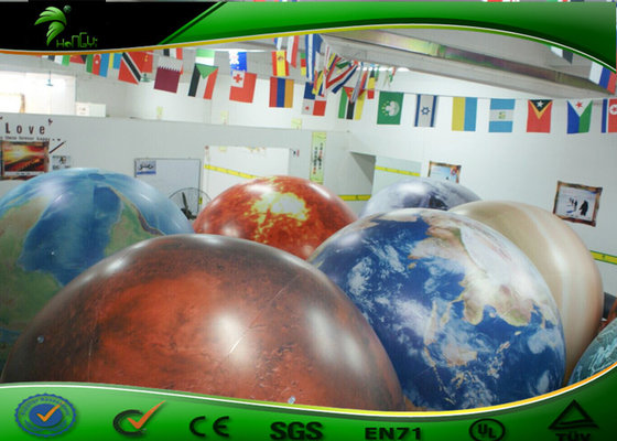 Colorful Inflatable Advertising Balloons , Safety Inflatable Planet Balloon With 0.18mm PVC