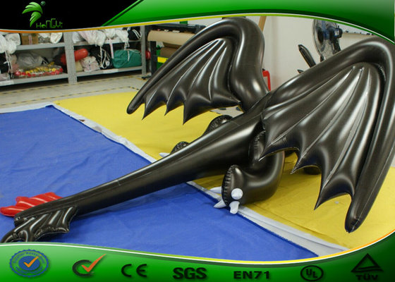 Large Inflatable Animals Black Toothless Dragon With White Claws 4m Long
