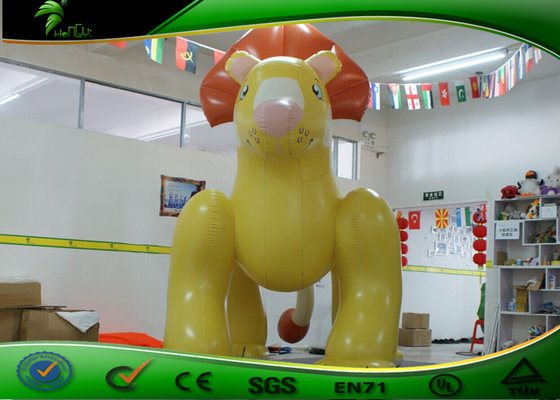 10ft Tall Gaint Inflatable Cartoon Characters Yellow Lion With UV Printing