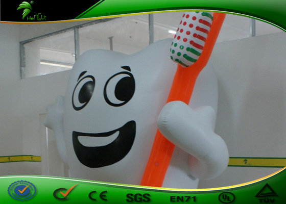 3m PVC Tooth Model Inflatable Shapes , Inflatable Toothbrush Cartoon Characters
