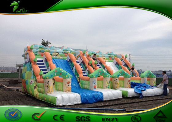 Huge Inflatable jumping Castle With Slide / Durable PVC Inflatable Combo