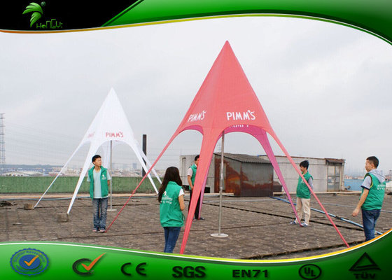 Outdoor Single Layer Red Star Shaped Beach Shade Tent For Advertising