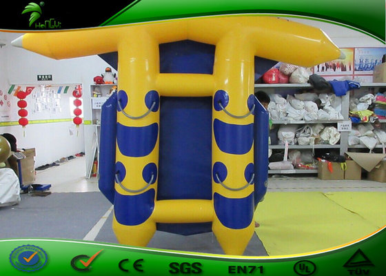 PVC 1.0mm Inflatable Water Toys , Inflatable Flying Fish Banana Boat For Sports