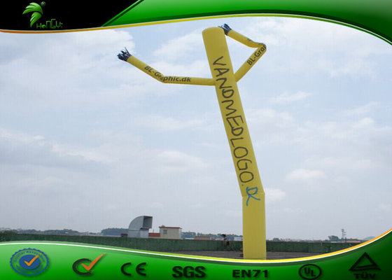 Outdoor Yellow Color Inflatable Advertising Waving Man For Trade Show