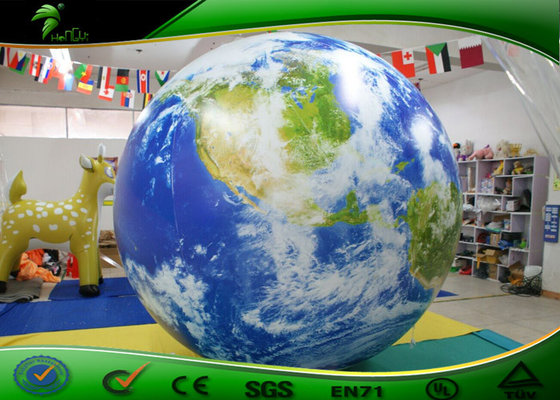 Giant Decorative Inflatable Events Helium Globe Earth Balloon With ASTM
