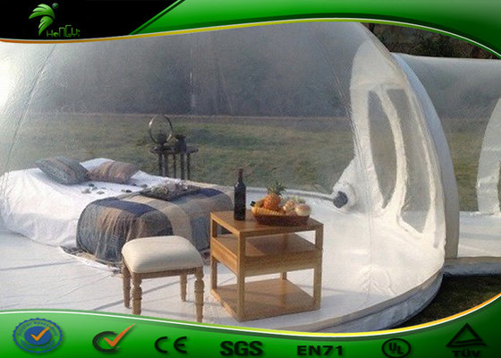 Professional Inflatable Transparent Tent With Two Tunnels Bubble Hotel Rooms