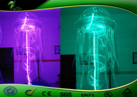 Decorative Transparent Inflatable Jellyfish Lighting With Small Blower