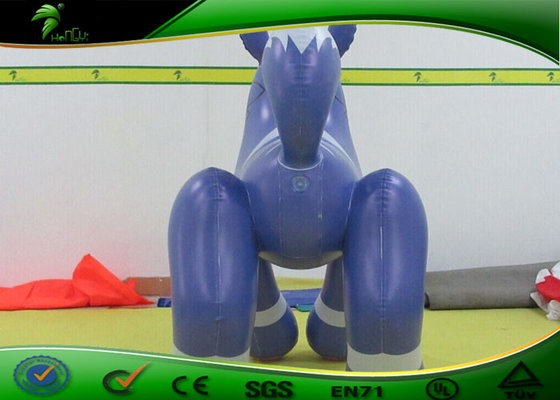PVC Inflatable Cartoon Characters Blue Kids Blow Up Dog With Digital Printing
