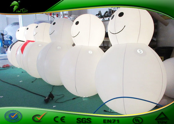 White Inflatable Holiday Decorations , Christmas LED Light Up Inflatable Snowman