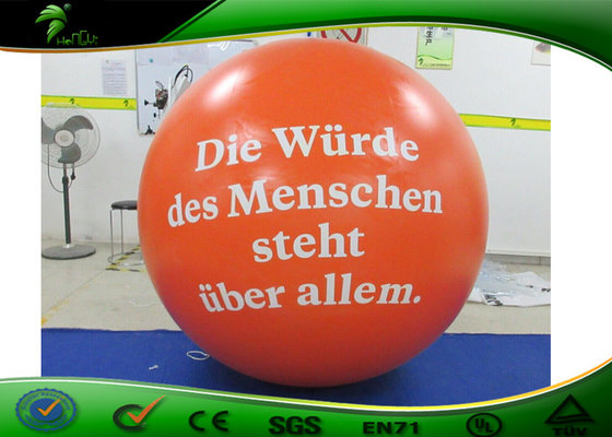 PVC Inflatable Advertising Balloons , 1.5m Large Inflatable Orange Hanging Sphere
