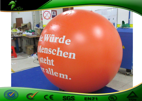 PVC Inflatable Advertising Balloons , 1.5m Large Inflatable Orange Hanging Sphere