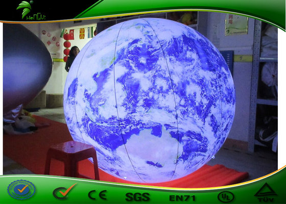 Globe Inflatable Led Light , 1.5m Large Inflatable Blue Led Helium Balloons