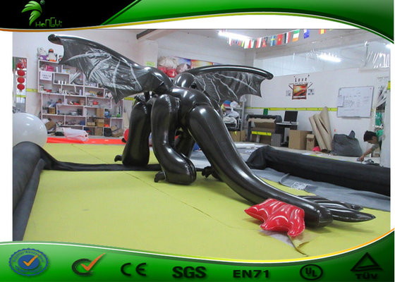 Comfortable Black Inflatable Toothless Dragon Costume Big For Show