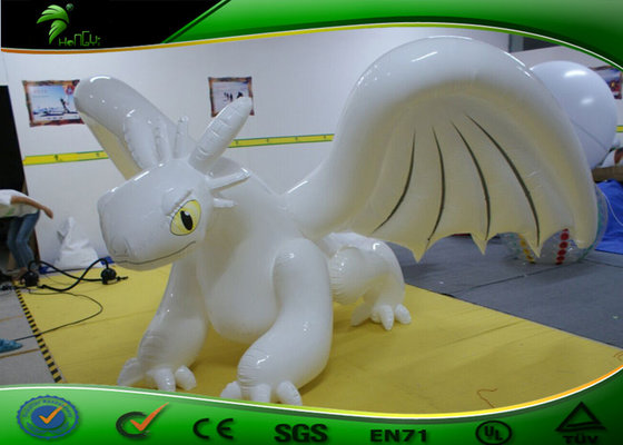 Eco - Friendly Outdoor Inflatable Toys White Inflatable Dragon EN14960