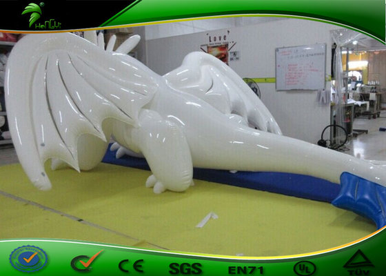 0.4mm Thickness PVC White Inflatable Toothless Dragon 3m Long For Kids