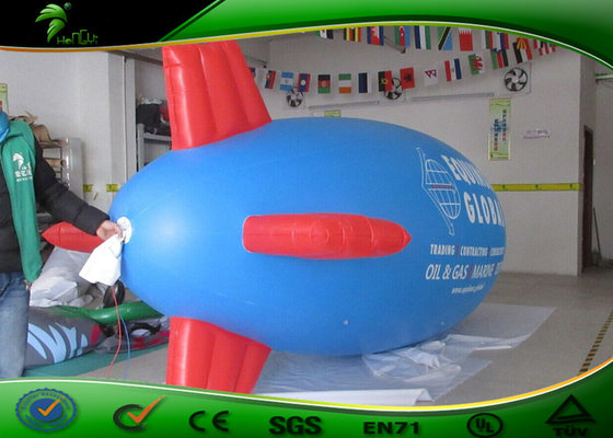 Large Advertising Inflatable Outdoor Blimp , Blue PVC Inflatable Helium Balloon