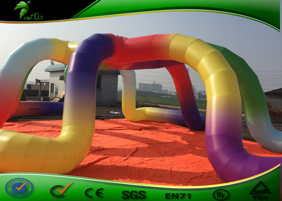 Oxford Cloth Inflatable Air Tent , Rainbow Color Inflatable Dome Tent