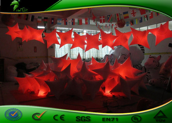 Color Changing Inflatable Lighting Decoration , Beautiful Dia 1m Inflatable Star Lights