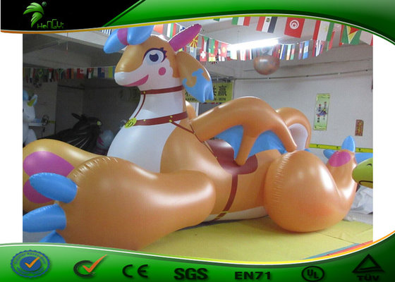 Inflatable Cartoon Characters / Large Inflatable Toy Dragon , 3M Orange Inflatable Dragon Animal With Customized