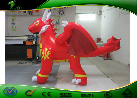 Inflatable Cartoon Characters Balloon Shape Red Flying Dragon For Festival Outdoor Decoration
