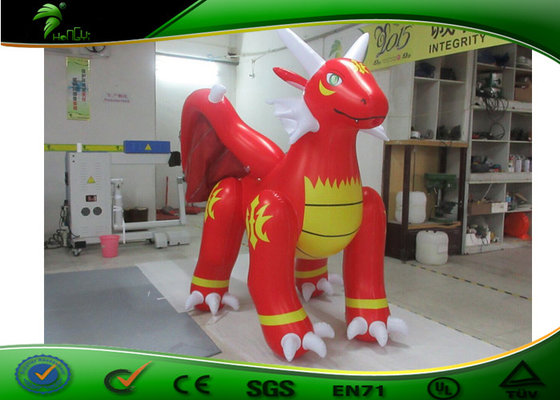 Inflatable Cartoon Characters Balloon Shape Red Flying Dragon For Festival Outdoor Decoration