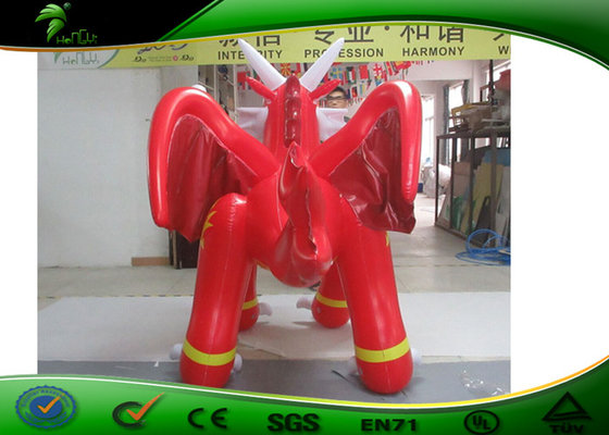 PVC 0.4mm Custom Inflatable Cartoon Characters Sexy Red Dragon Animal With Three Sex SPH