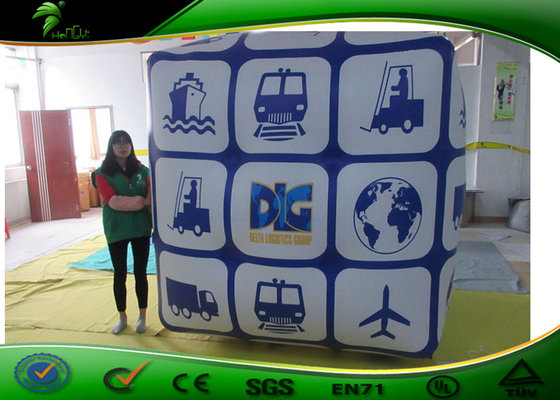 0.18mm  PVC Customized Inflatable Advertising Helium Cube Balloon , Inflatable Dice