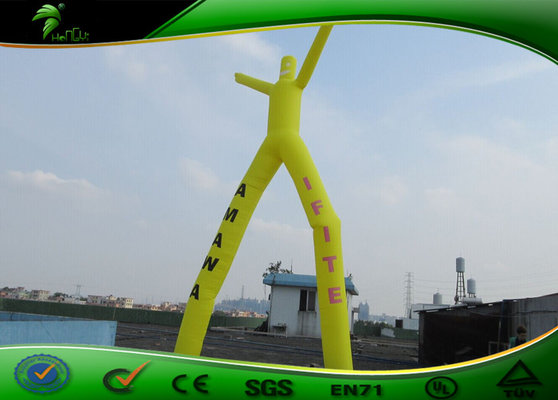 Outdoor Inflatable Air Dancing Man Advertising Yellow With Double Tubes