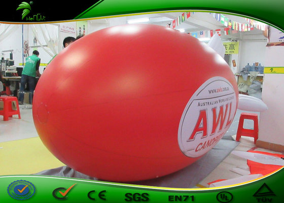 3.5m Advertising Helium Balloons Red Inflatable Blimp / Zepplin / Airship