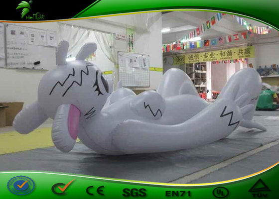 Backyard Inflatable Cartoon Characters White Lying Rabbit With UV Printing