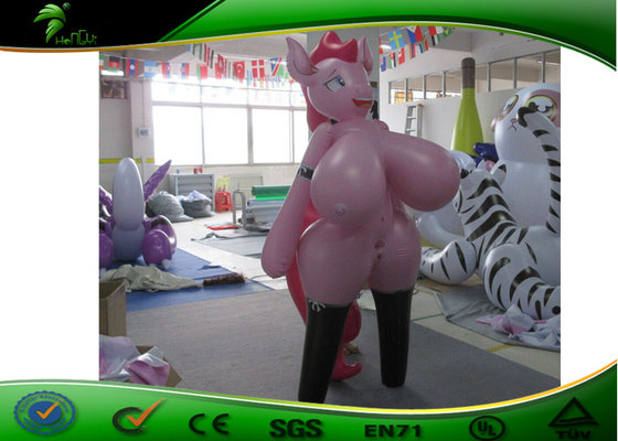 Attractive Pink Sexy Animal Cartoon Inflatable Pig With Waterproof PVC Material