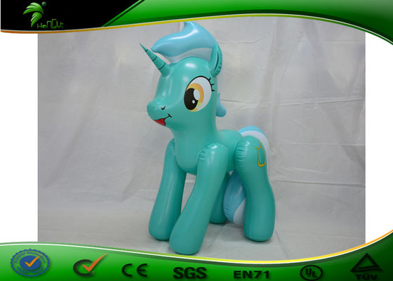 Giant Inflatable Cartoon Characters , Green PVC Lovely Inflatable Horse Toy Animal For Kids