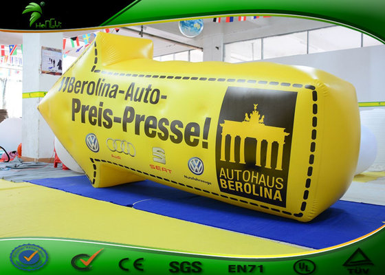 Inflatable Advertising Balloon / Yellow PVC Inflatable Flying Arrow / Inflatable Helium Arrows Shape For Advertising