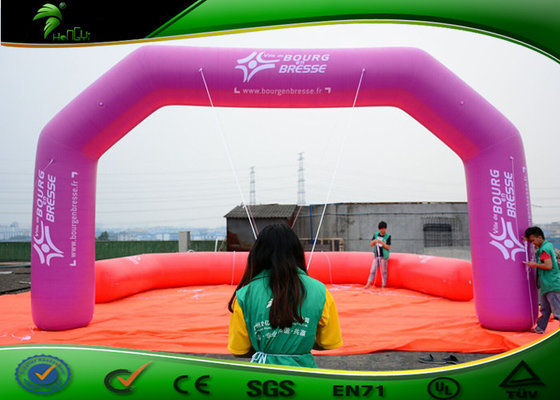 8mL Magenta Inflatable Arches / Inflatable Airtight Style Race Gate With Valve