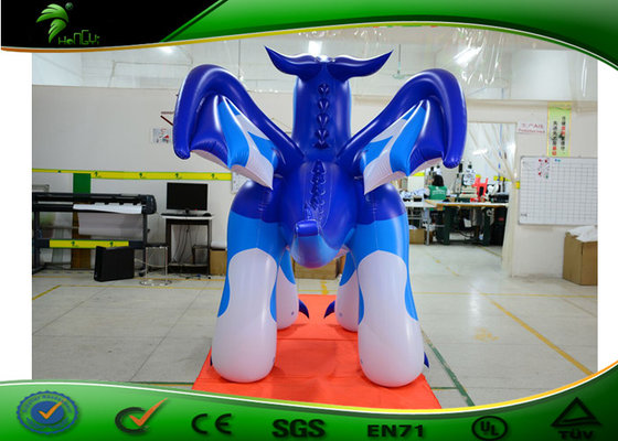 Inflatable Cartoon Characters / 2 M High Giant Blue Inflatable Dragon Toy / Cool Inflatable Dragon Animal For Event