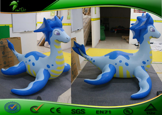 ROHS Inflatable Cartoon Characters PVC Blue Inflatable Sea Horse