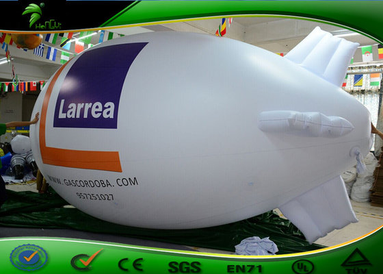 PVC White Advertising Inflatable Airship UV / Digital Printing