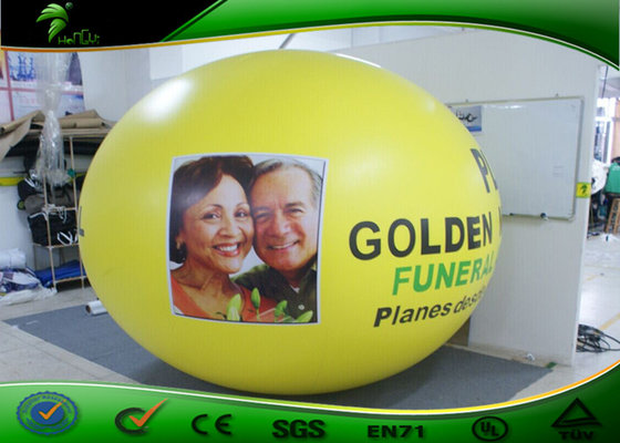 Yellow Inflatable Advertising Balloons Vinyl Floating For Advertising
