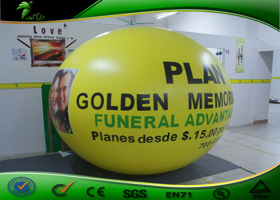 Yellow Inflatable Advertising Balloons Vinyl Floating For Advertising