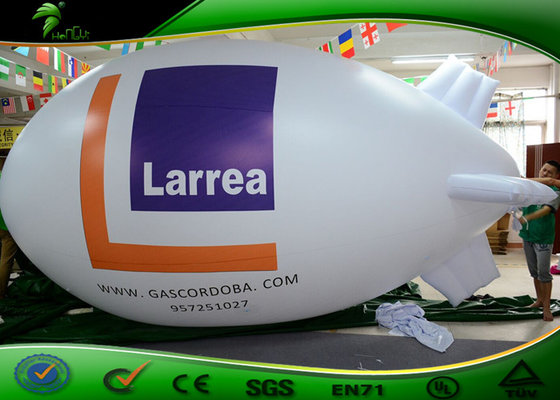 Wonderful White Inflatable Blimp / Air Blimp Helium Balloons 6m Long For Advertising